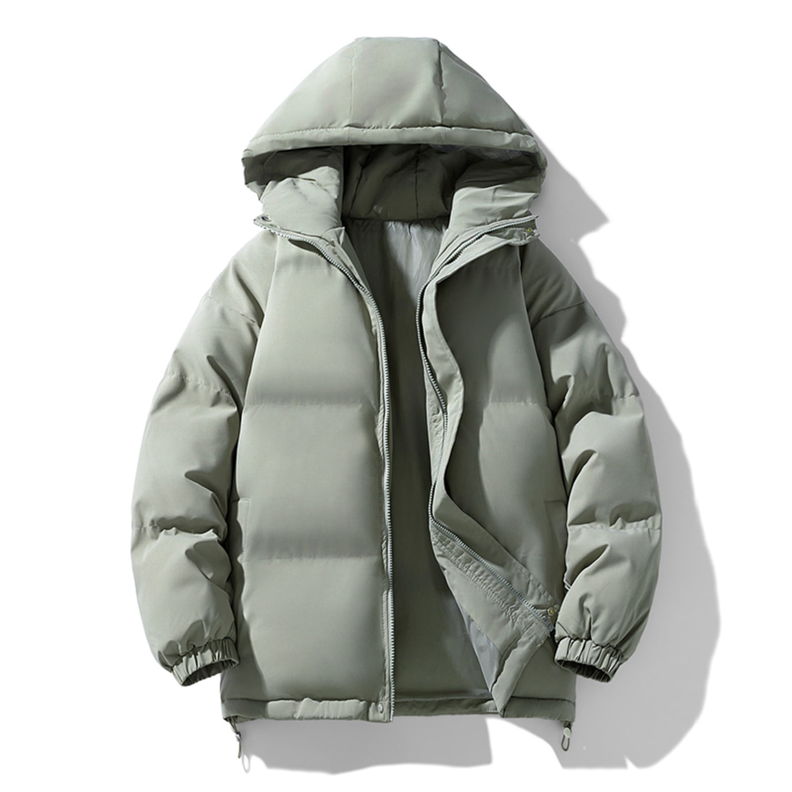 BLTIBY Women's Winter Warm Puffer Jacket Cropped Zip up Fluffy Quilted ...