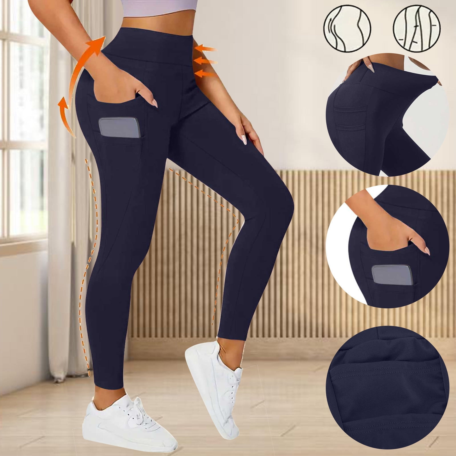 BLTIBY Women's Yoga Pants High Waist Solid Colour Tummy Control ...