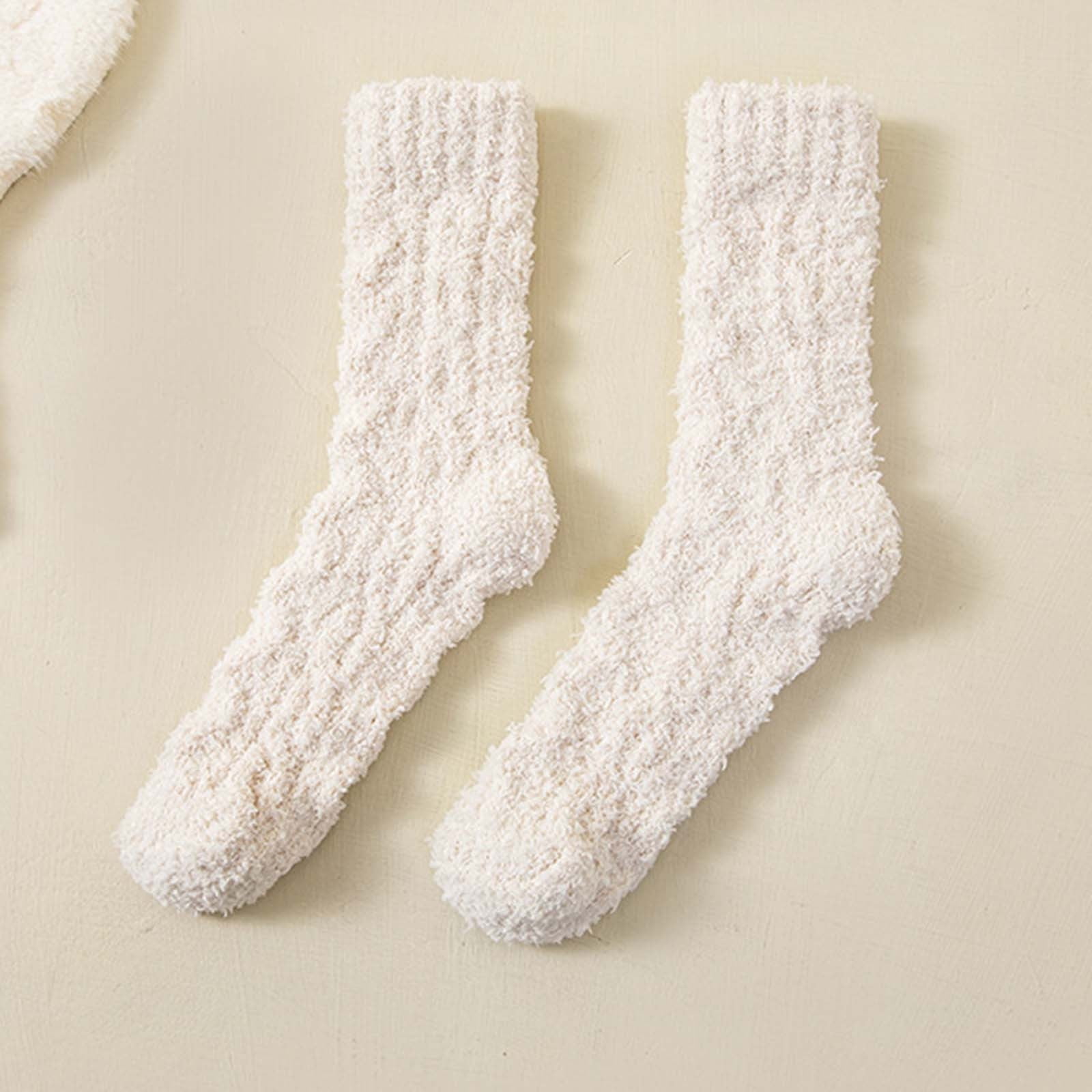 BLTIBY Womens Mens Coral Fleece Socks Winter Thermal Cozy Fleece Lined ...
