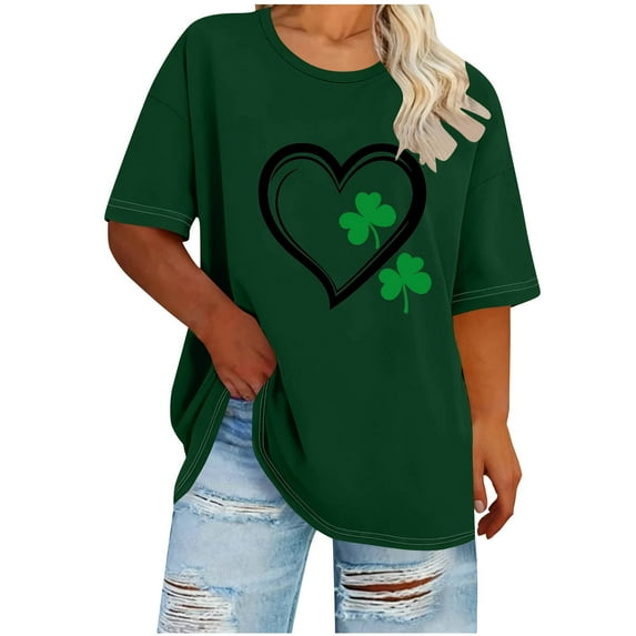 BLTIBY Womens St Patrick's Day T-Shirt Short Sleeve Crewneck Irish ...
