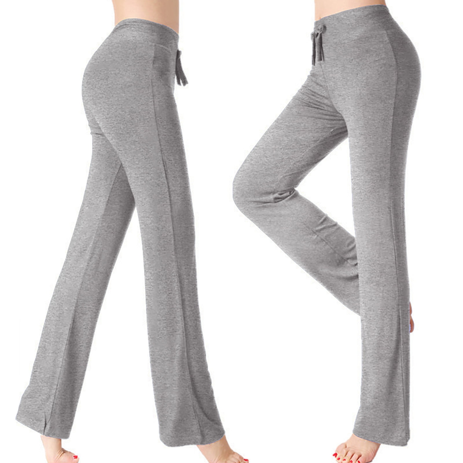 BLTIBY Womens Wide Leg Yoga Leggings Drawstring Elastic High Waist Gym ...