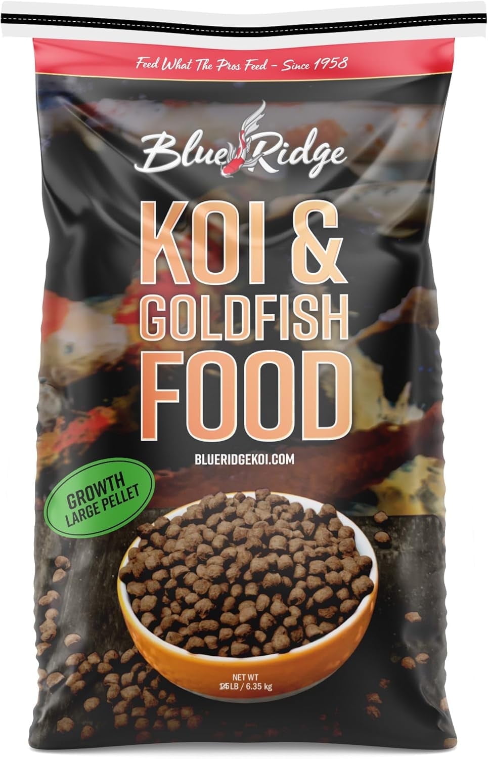 Blue Ridge Koi Fish Food 25lb - Koi Food Large 3/16" Growth Formula ...