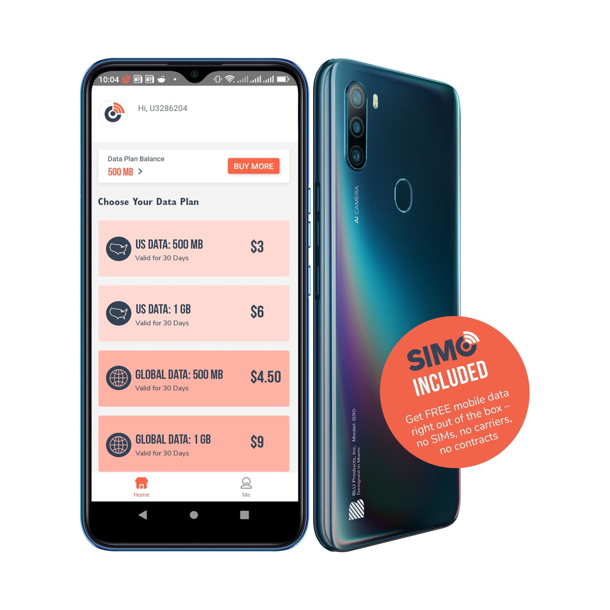 BLU G90 G0310WW 64GB Dual SIM GSM Unlocked Android SmartPhone w/ Triple ...