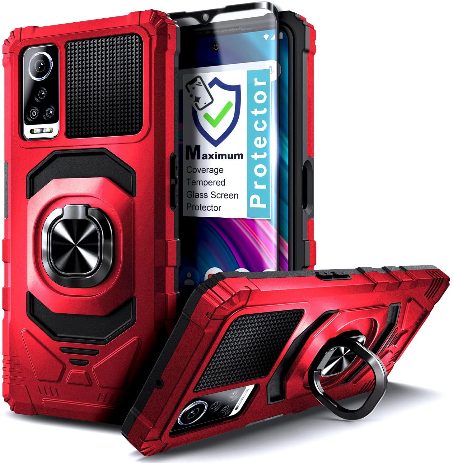 BLU G91 Max Case with Tempered Glass Screen Protector (Full Coverage ...