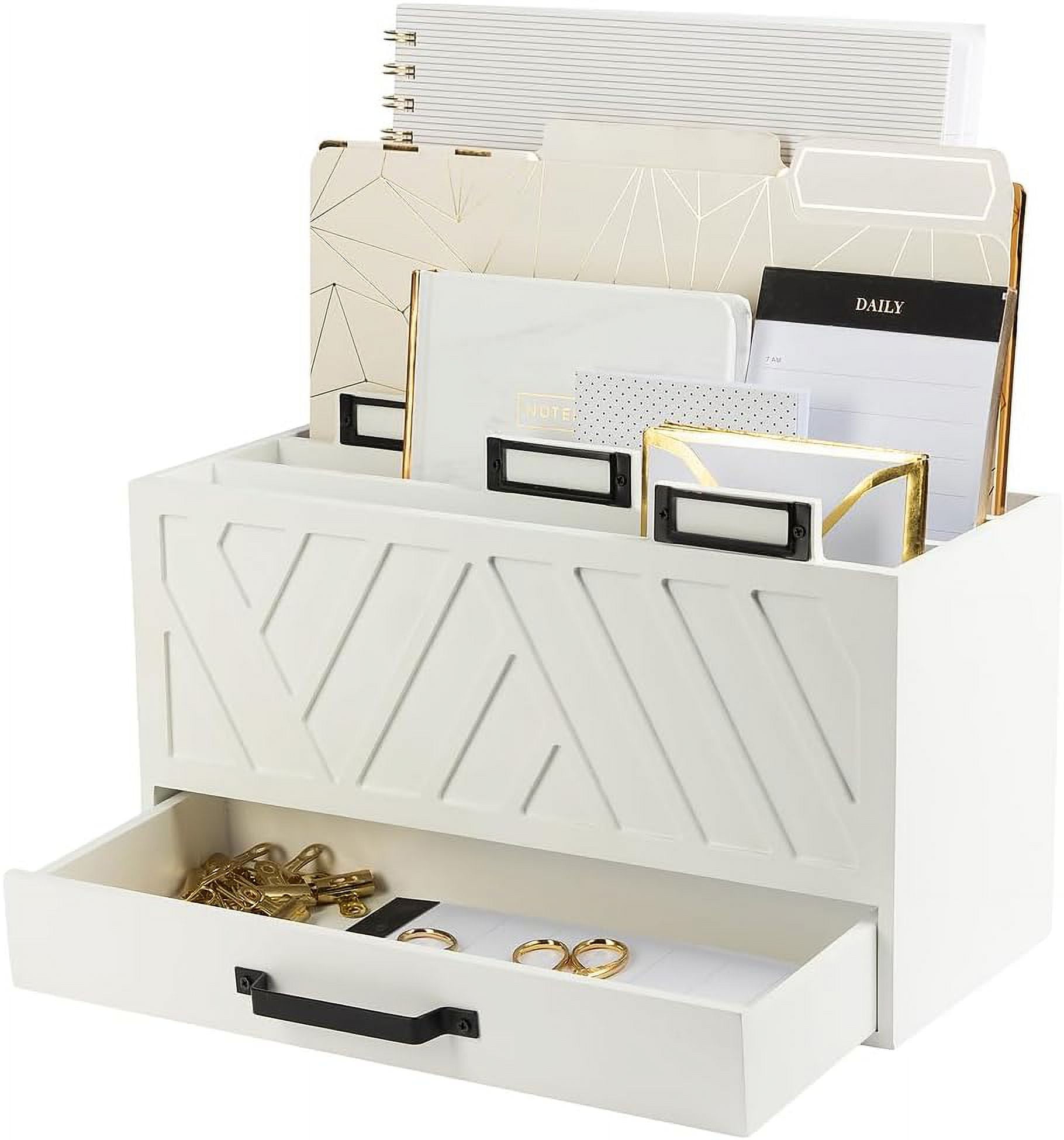 BLU MONACO Mail Organizer for Home - Bill Organizer for Desk - White ...
