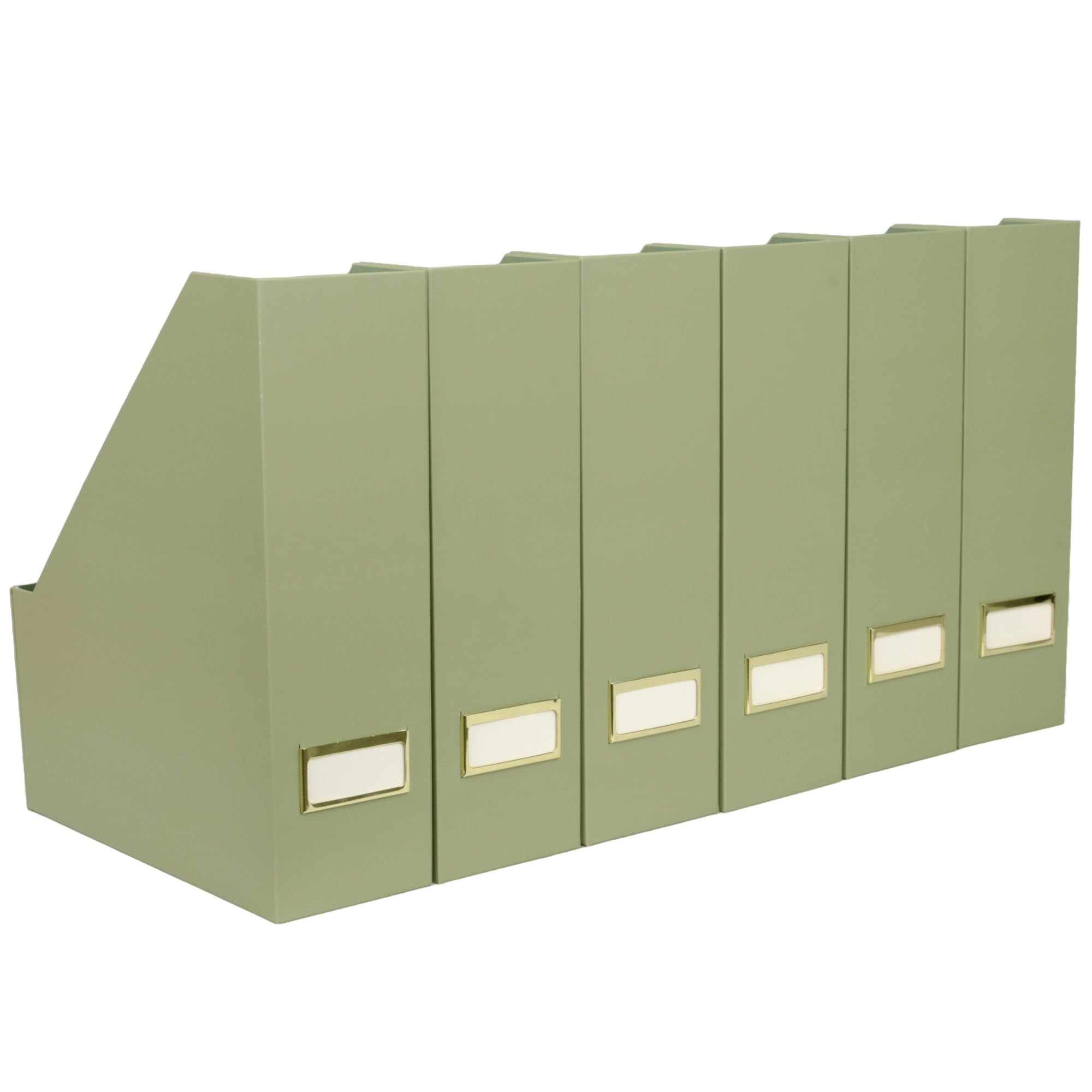 BLU MONACO Set of 6 Foldable Magazine File Holders in Earth Green ...