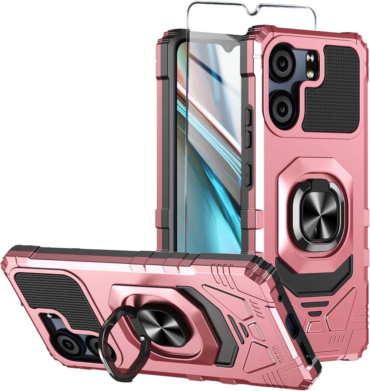 for BLU View 5 Case with Tempered Glass Screen Protector,Military Grade ...