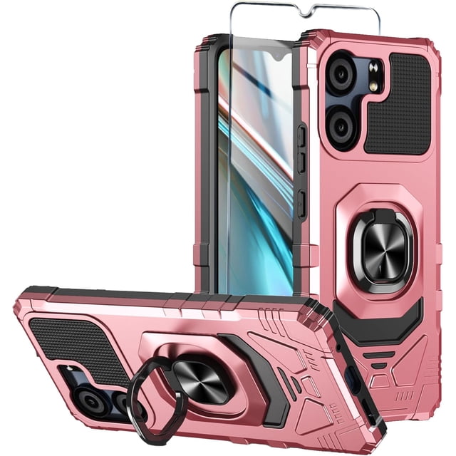 for BLU View 5 Case with Tempered Glass Screen Protector,Military Grade ...