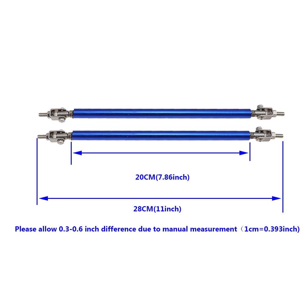 BLUE-200mm-Adjustable Racing Car Splitter Rods, Front and Rear Bumper ...