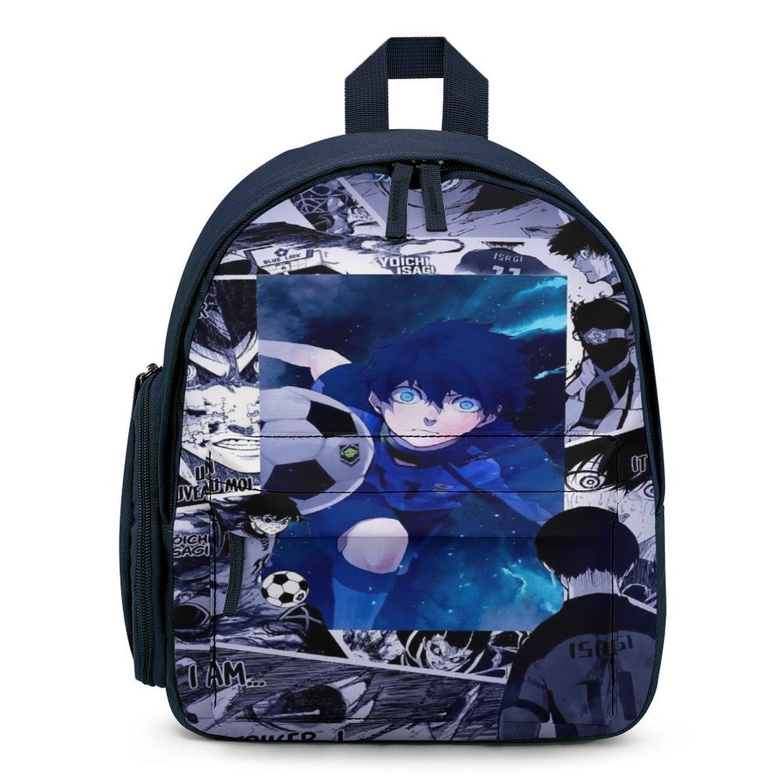 BLUE Ball LOC-,K Backpack for Men Women Small Bookbag with Front Pocket ...