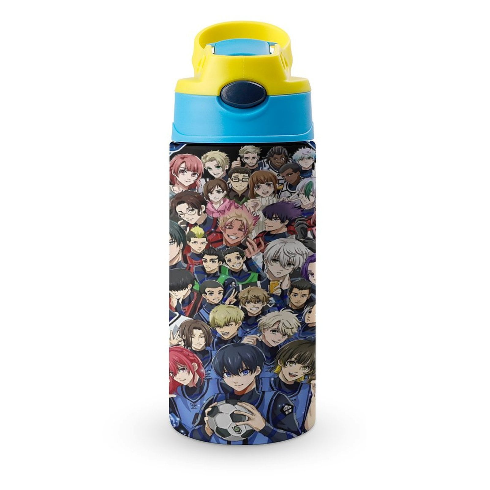 BLUE Ball LOC-,K Water Bottle with Straw Lid Vacuum Insulated Stainless ...