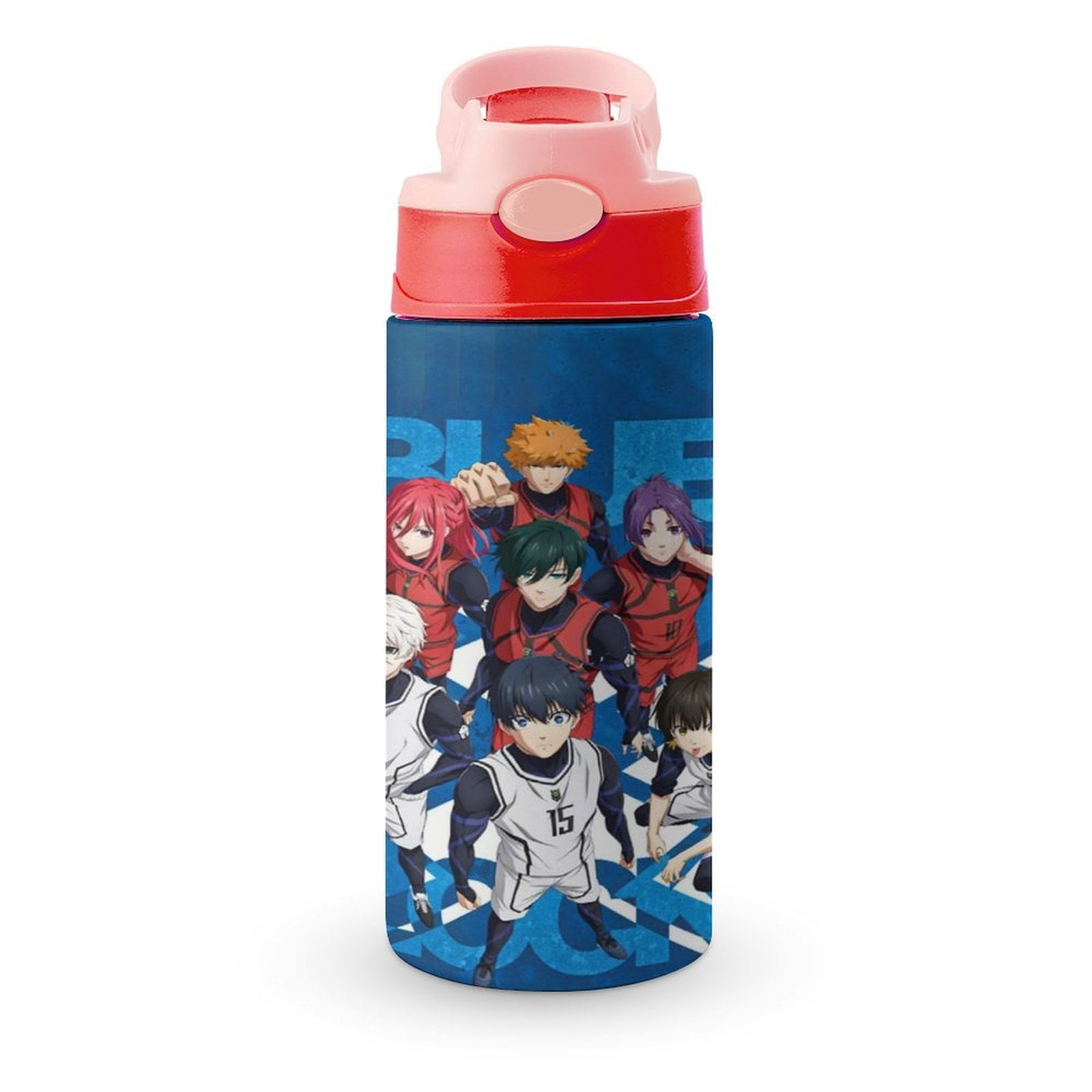 BLUE Ball LOC-,K Water Bottle with Straw Lid Vacuum Insulated Stainless ...