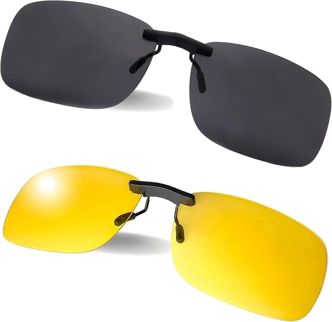 BLUE CUT Clip on Polarized Night Vision, Driving Sunglasses UV 400 ...