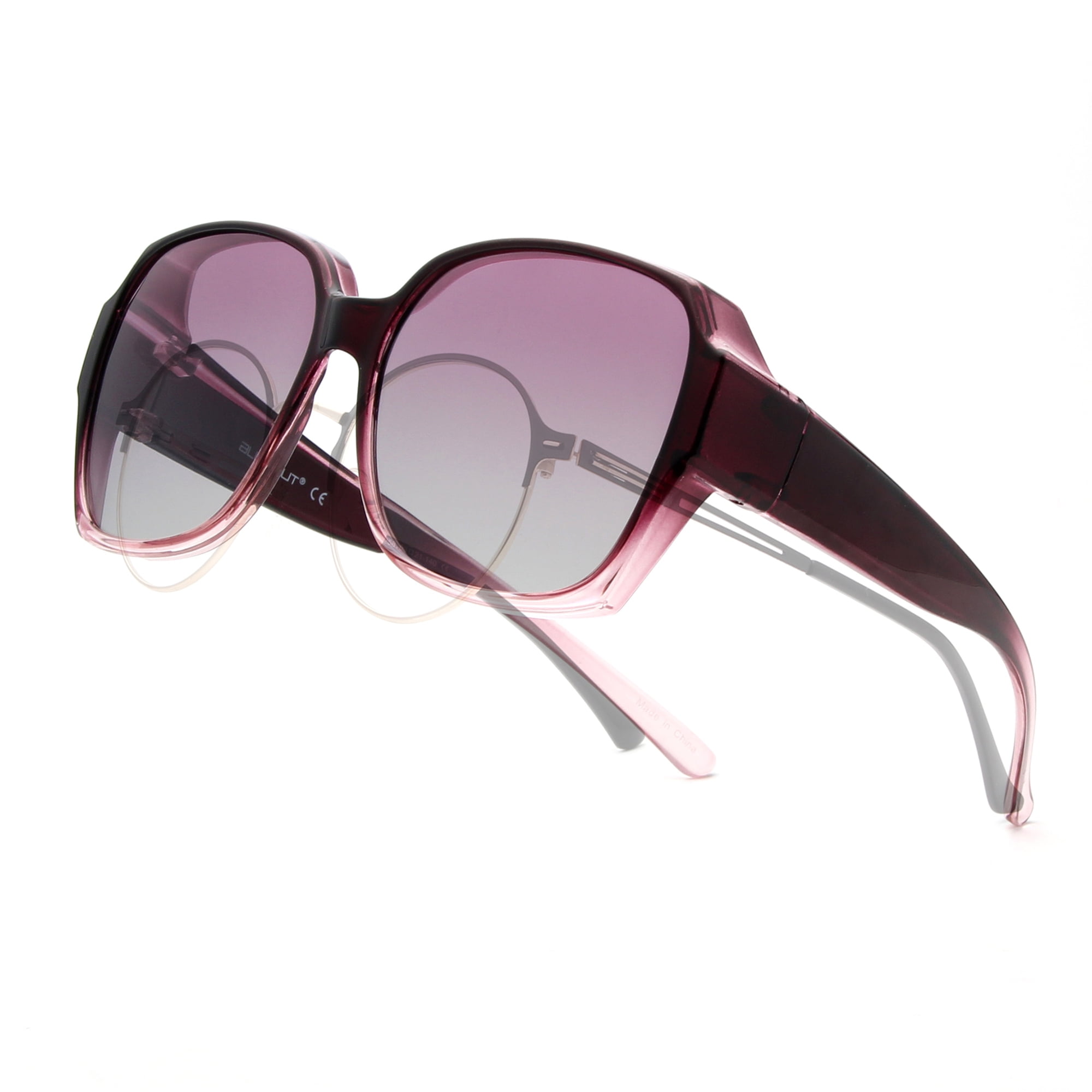 BLUE CUT Polarized Sunglasses Solar Shield Women Fit over Glasses in a ...