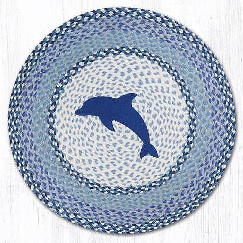 BLUE DOLPHIN 100% Natural Braided Jute Rug, 27" Round, Capitol Earth ...