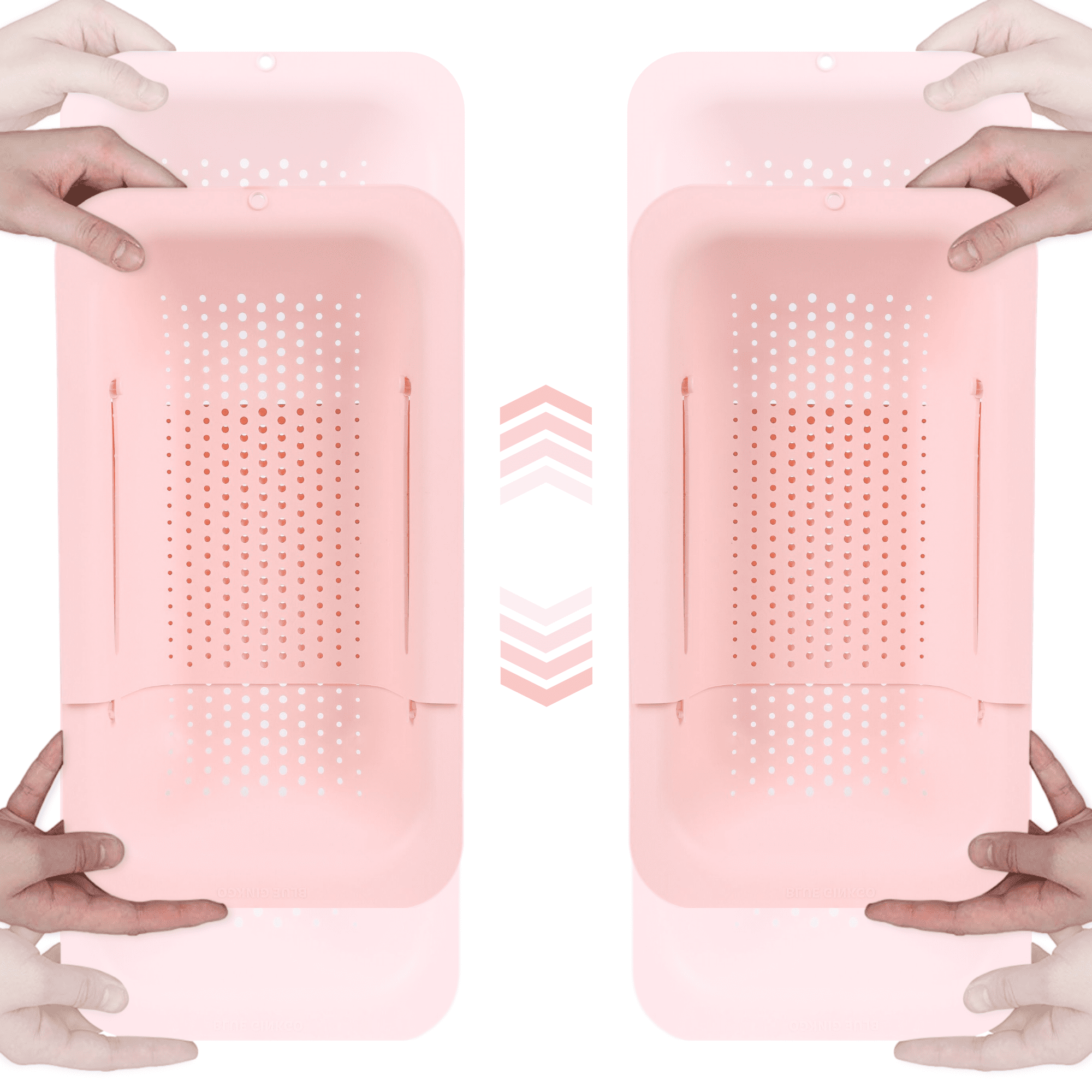 BLUE GINKGO Adjustable 3-in-1 Sink Colander, Plastic Strainer Basket ...