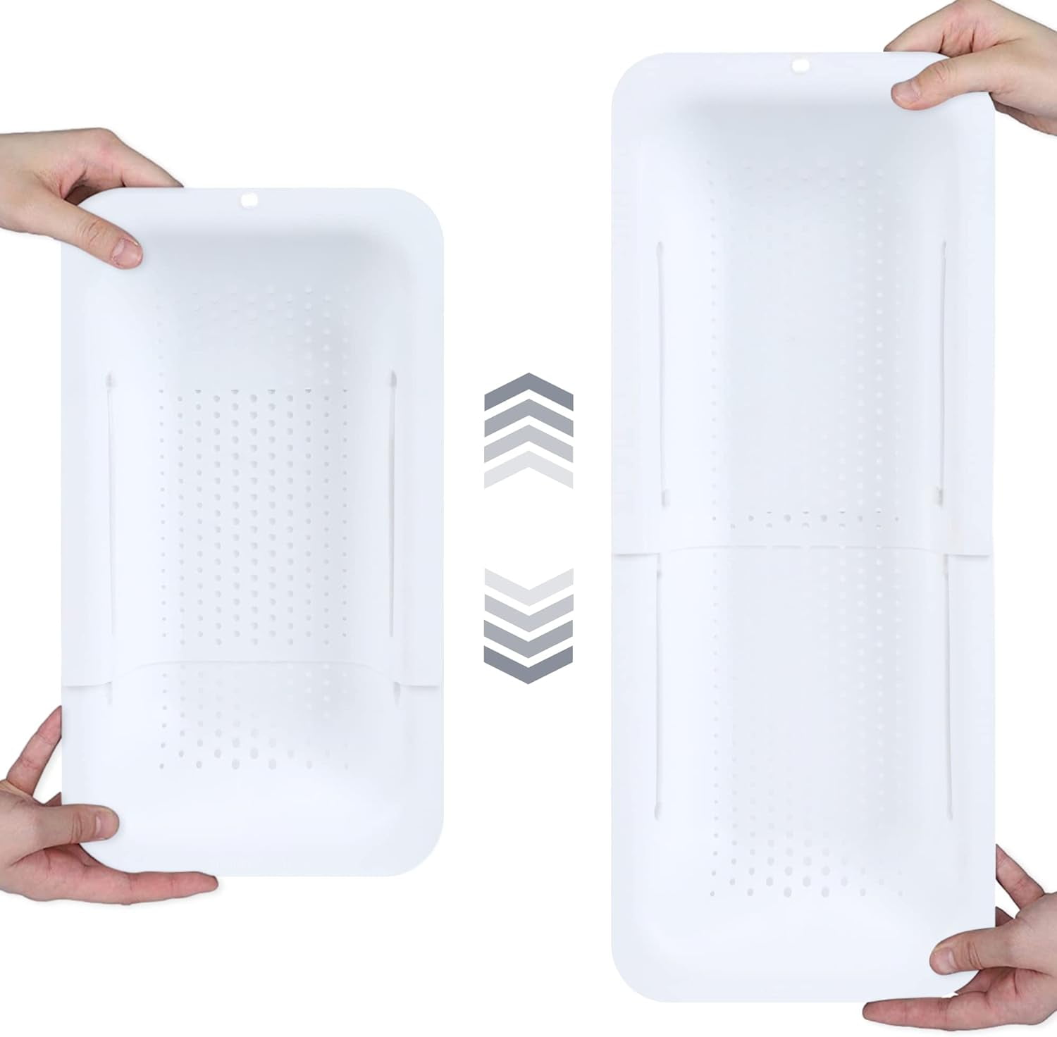 BLUE GINKGO Over the Sink Colander Strainer Basket - Wash Vegetables ...