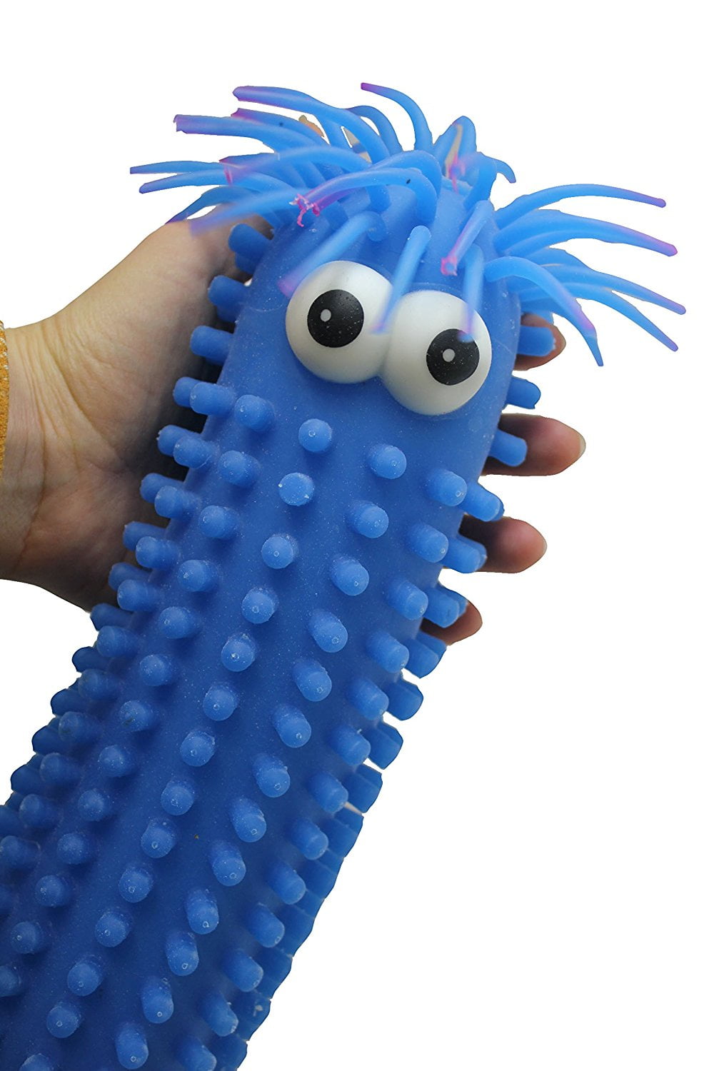 (BLUE) Giant Knobby Puffer Worm - Sensory Fidget and Stress Balls - OT ...