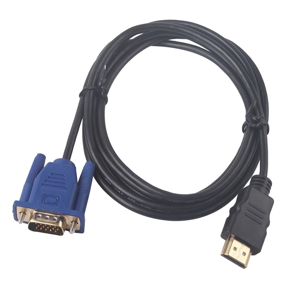 BLUE HDMI to VGA Adapter Cable 6ft/1.8m Gold-Plated 1080P HDMI Male to ...