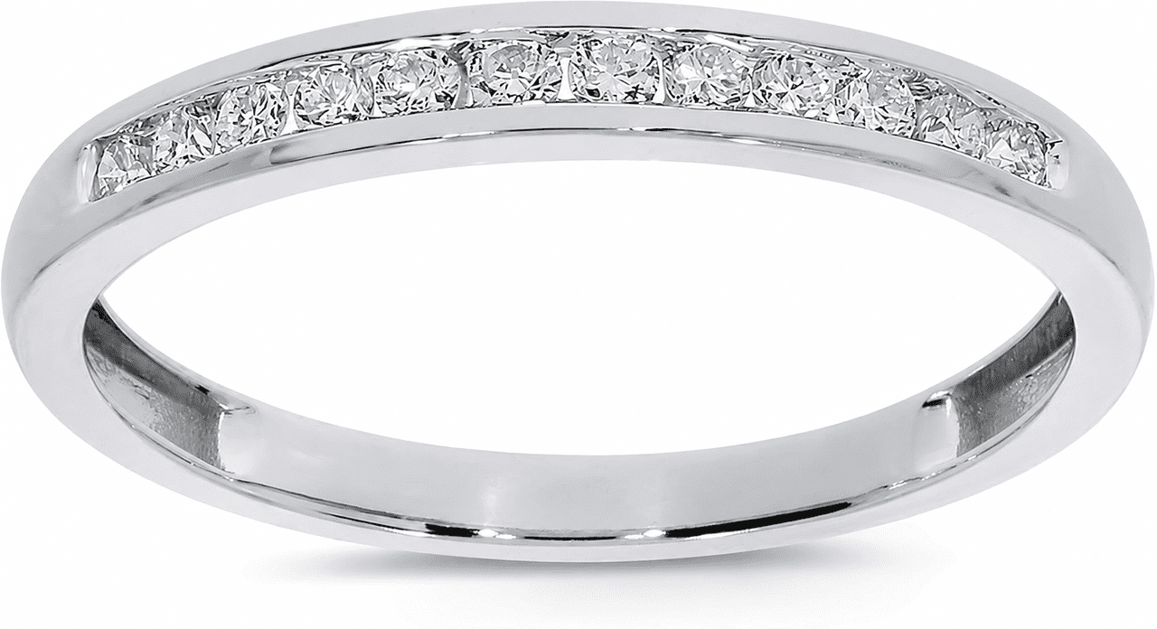 BLUE HEAVEN JEWELS Channel Set Wedding Band Ring for Women in White ...