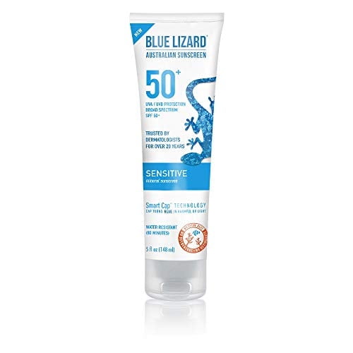 BLUE LIZARD Sensitive Mineral Sunscreen with Zinc Oxide 50+ Water ...