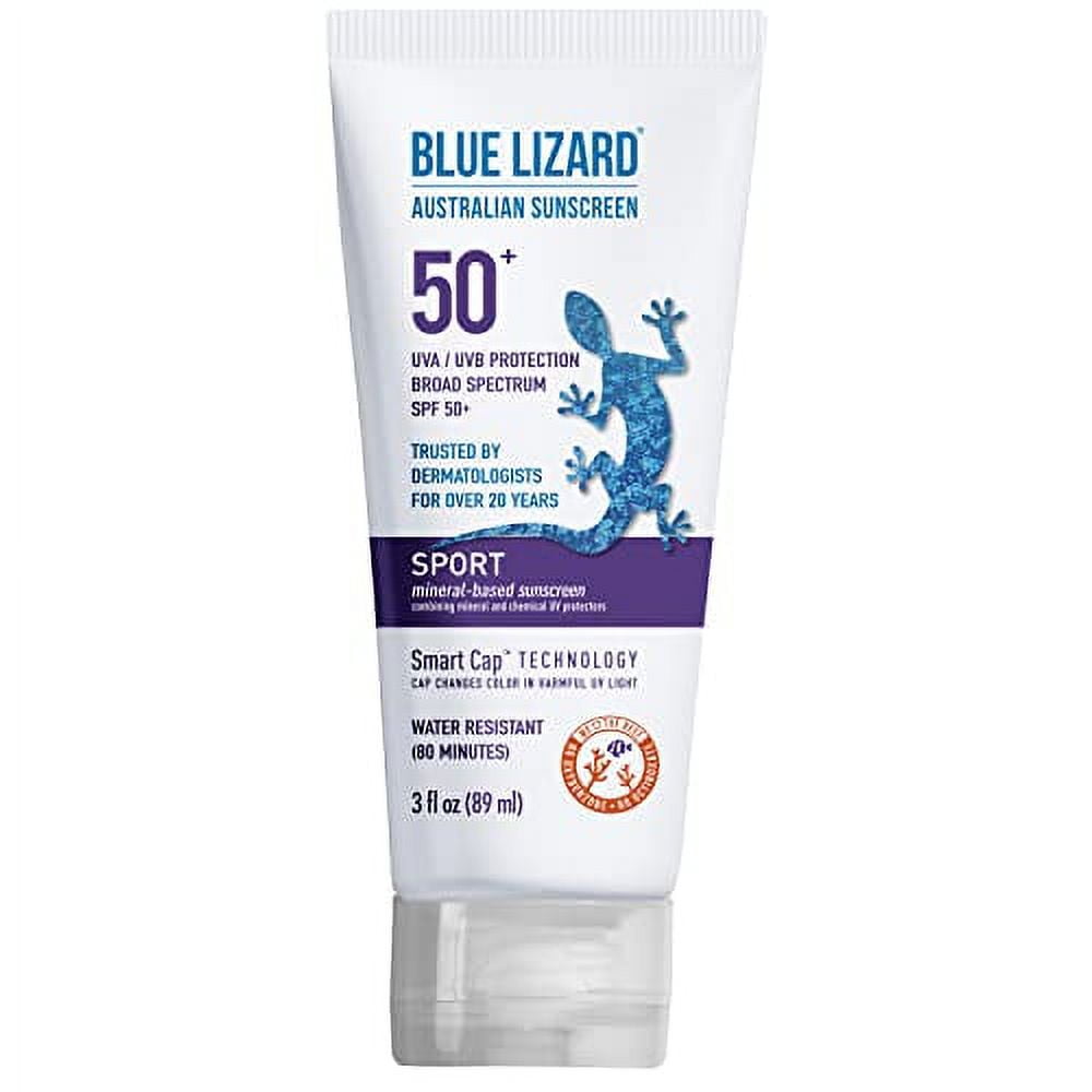 BLUE LIZARD Sport Mineral-Based Sunscreen Lotion - SPF 50+ - 3 oz ...