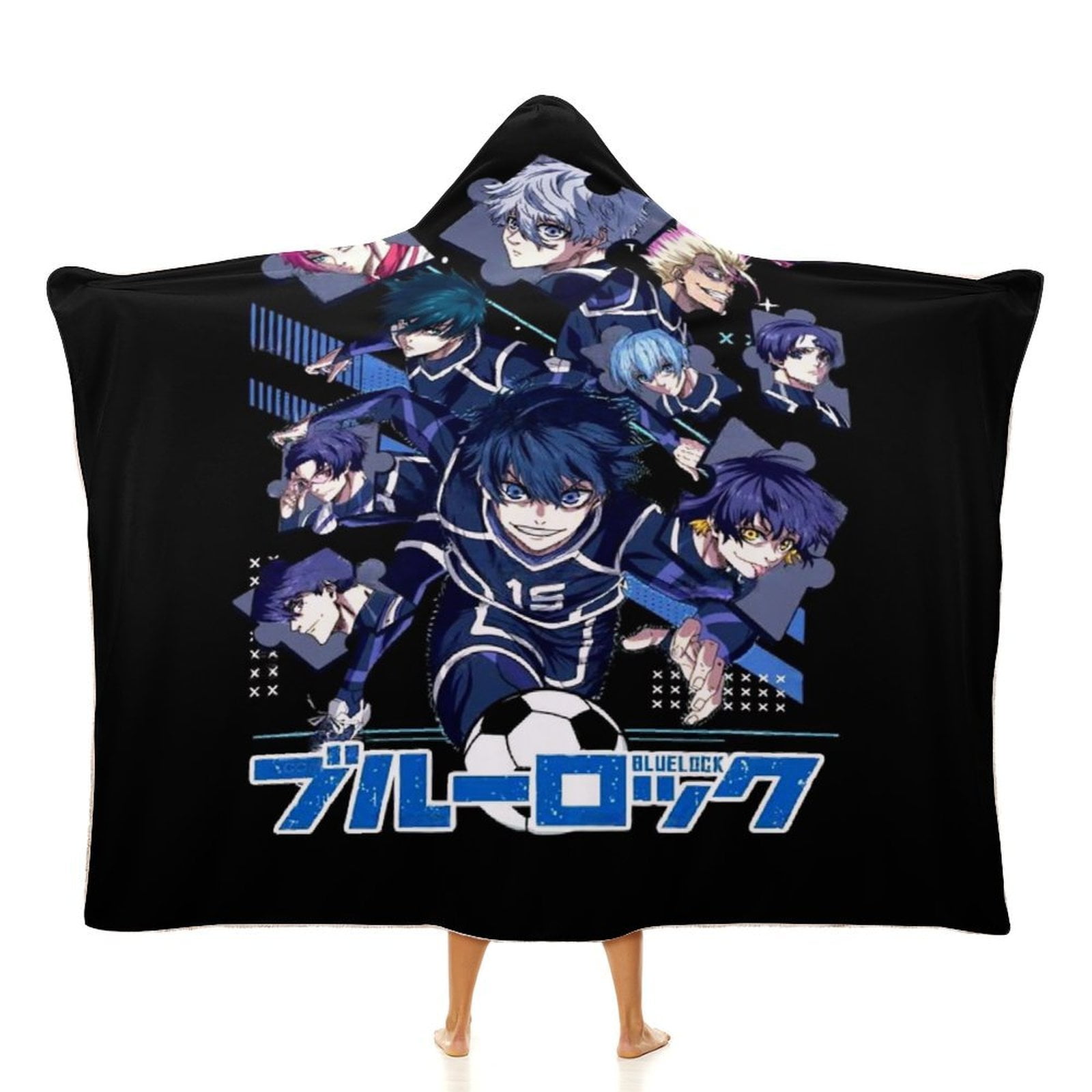 BLUE LOC-,K Blanket Wearable Cartoon Cosplay Hoodie Throw Blanket ...