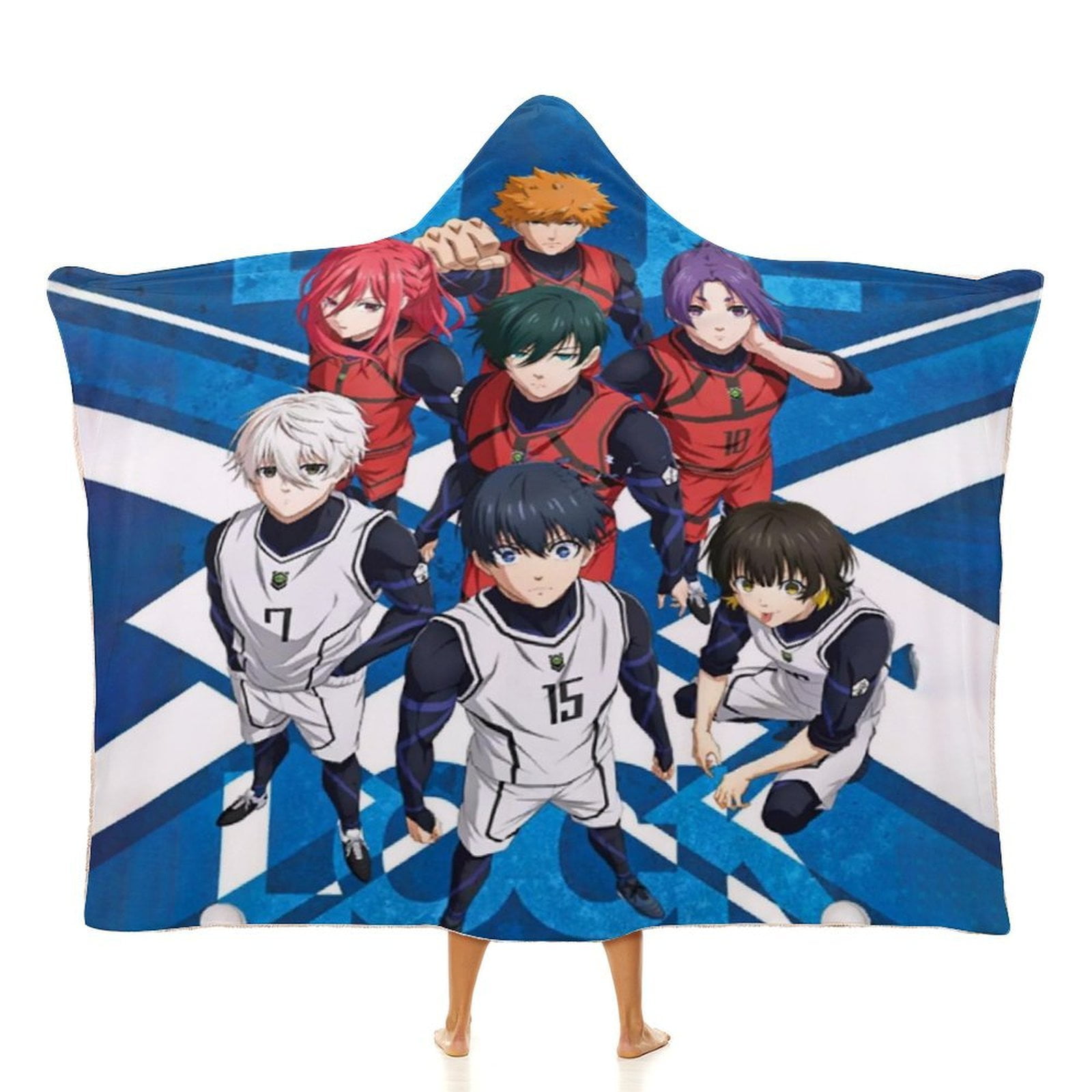 BLUE LOC-,K Blanket Wearable Cartoon Cosplay Hoodie Throw Blanket ...