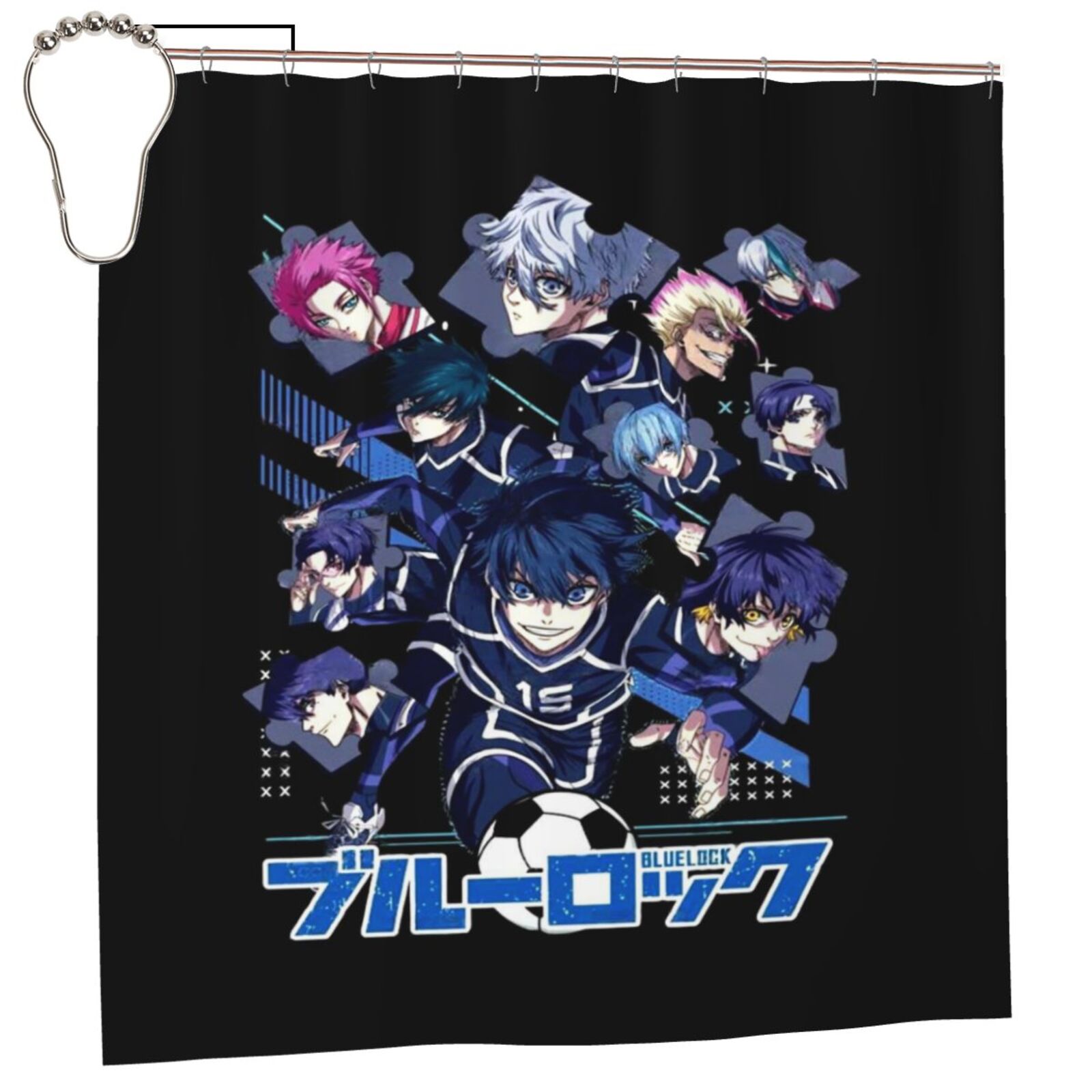 BLUE LOC-,K Shower Curtain Waterproof Cartoon Anime Shower Curtains for ...
