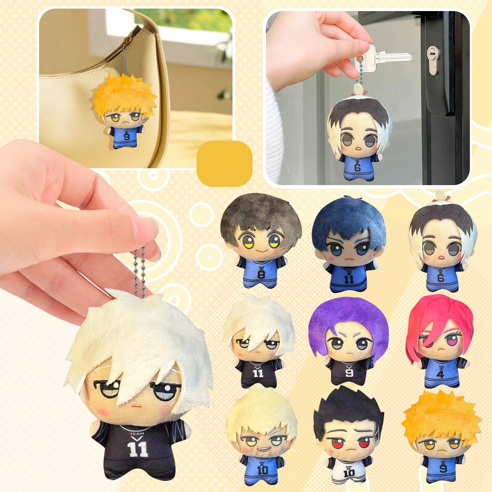 BLUE LOCK 9PC Blue Lock Plush Toys Stuffed Dolls Action Figure Gifts ...