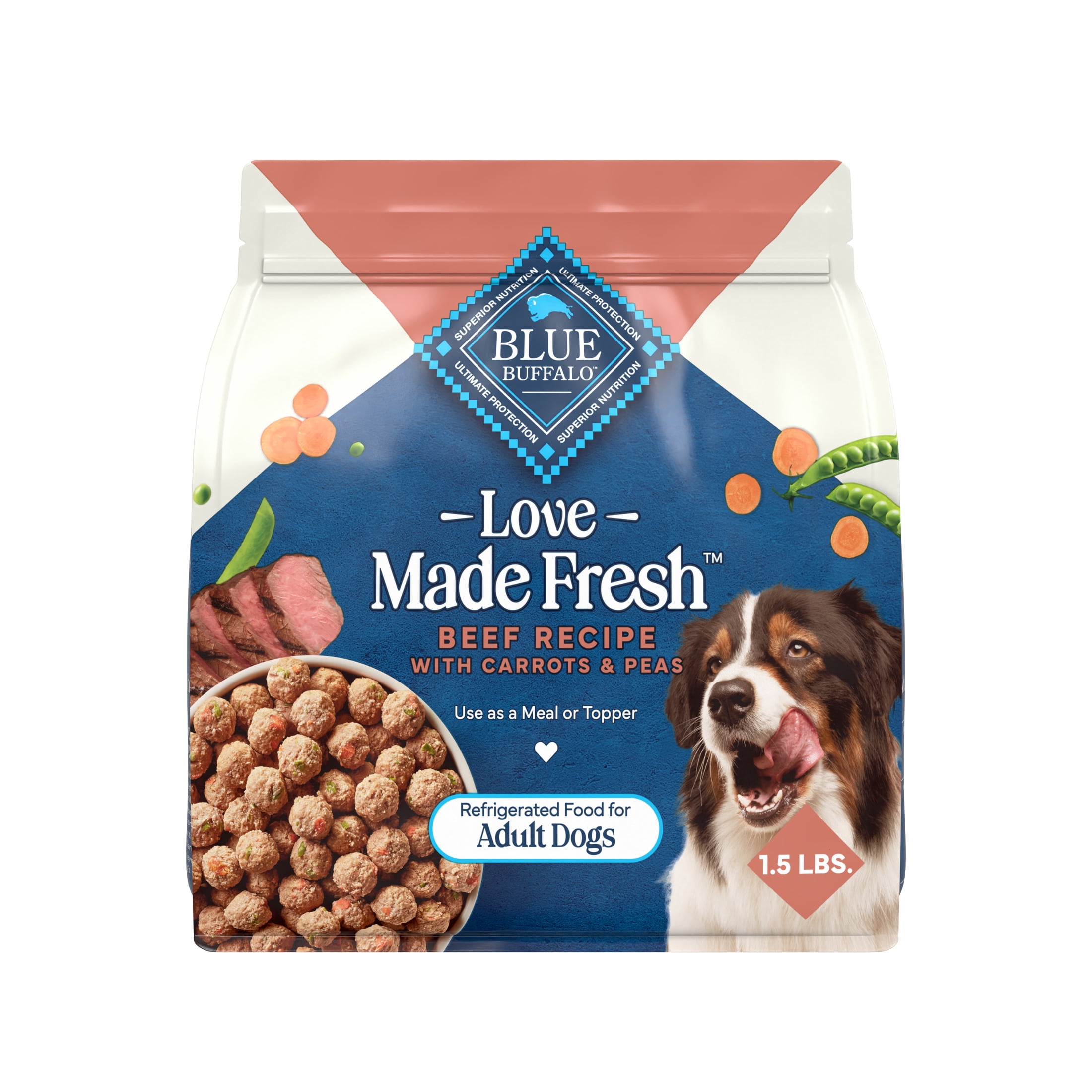 Blue Buffalo Love Made Fresh Dog Food, Refrigerated, Beef Meatball 1 ...