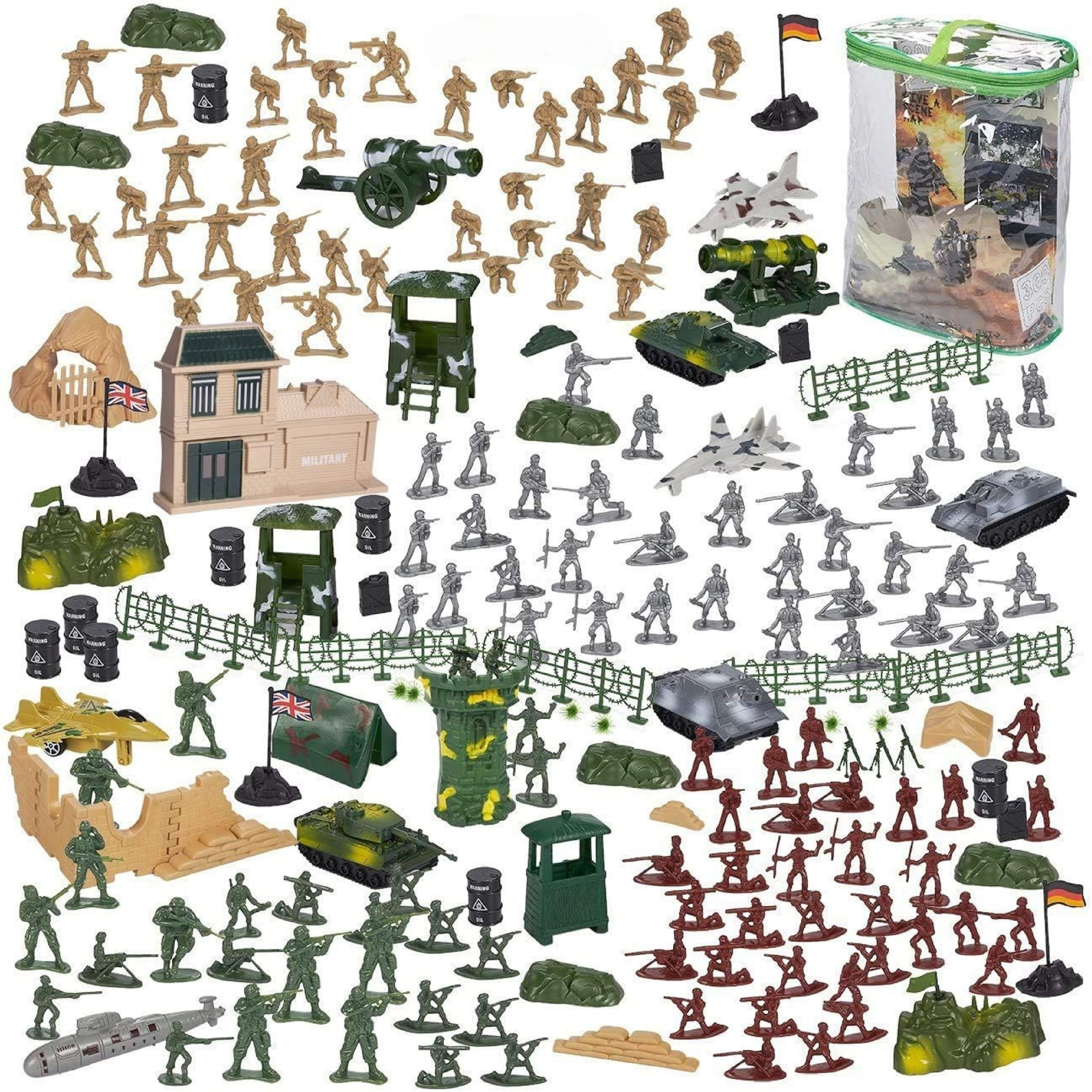 Army Toys Collection Featuring Military Figures and Playsets