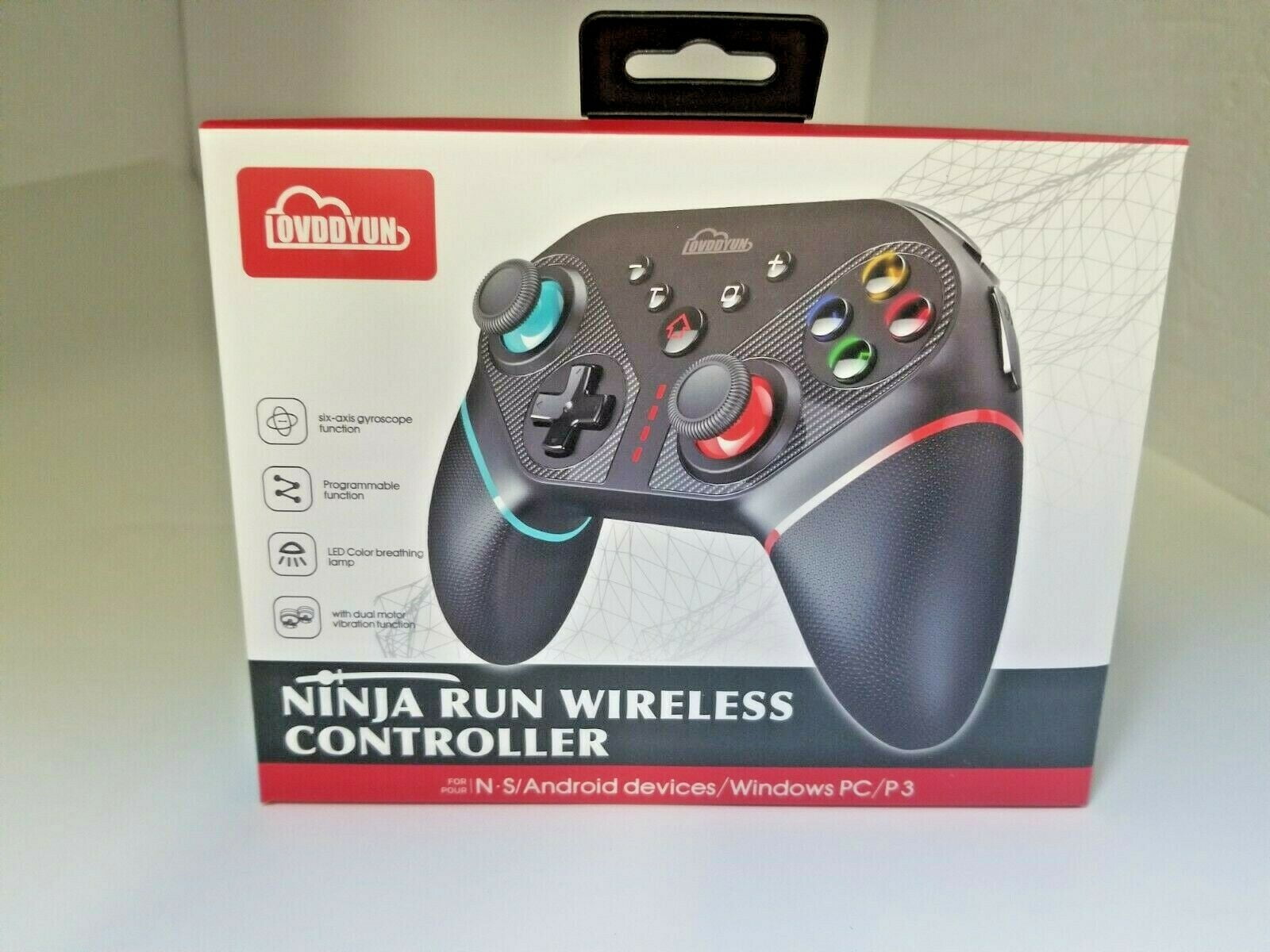 BLUE + RED NINJA RUN WIRELESS CONTROLLER FOR NINTENDO SWITCH WINDOWS PC ...