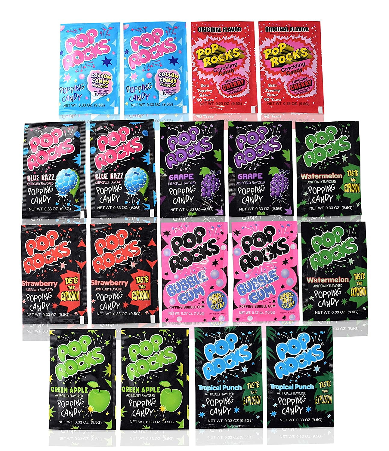 BLUE RIBBON, Pop Rocks Pack - 9-Flavor Variety-18 Piece - Walmart.com