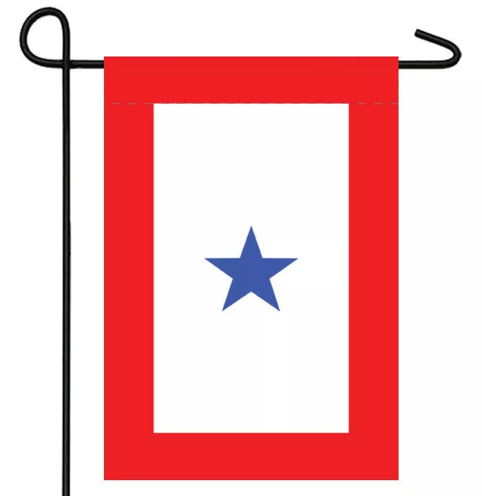 BLUE STAR SERVICE BANNER GARDEN BANNER/FLAG 12"X18" SLEEVED POLY ...