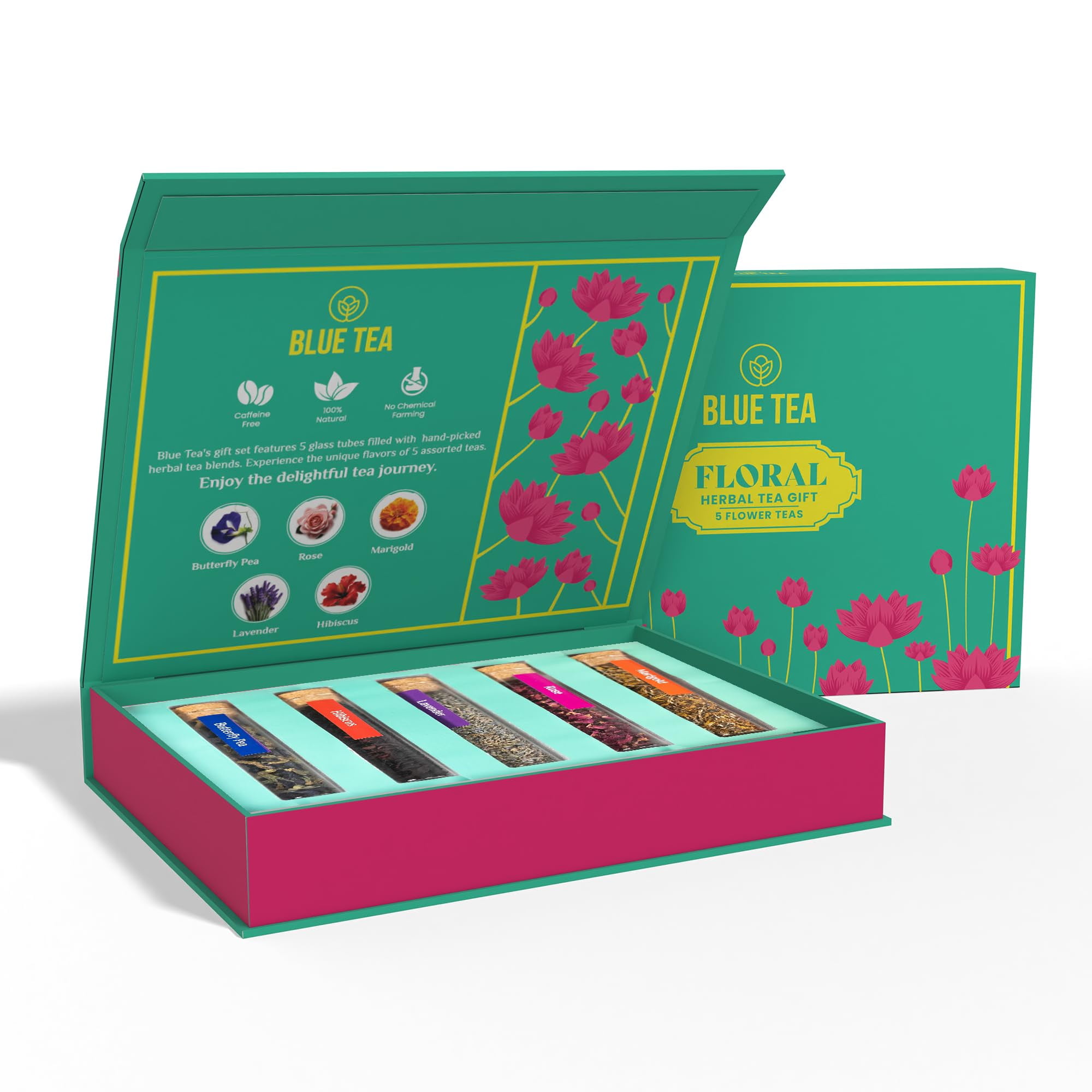 BLUE TEA - Floral JKF25 Herbal Gift - 5 in Glass Tube | EXOTIC TEA GIFT ...