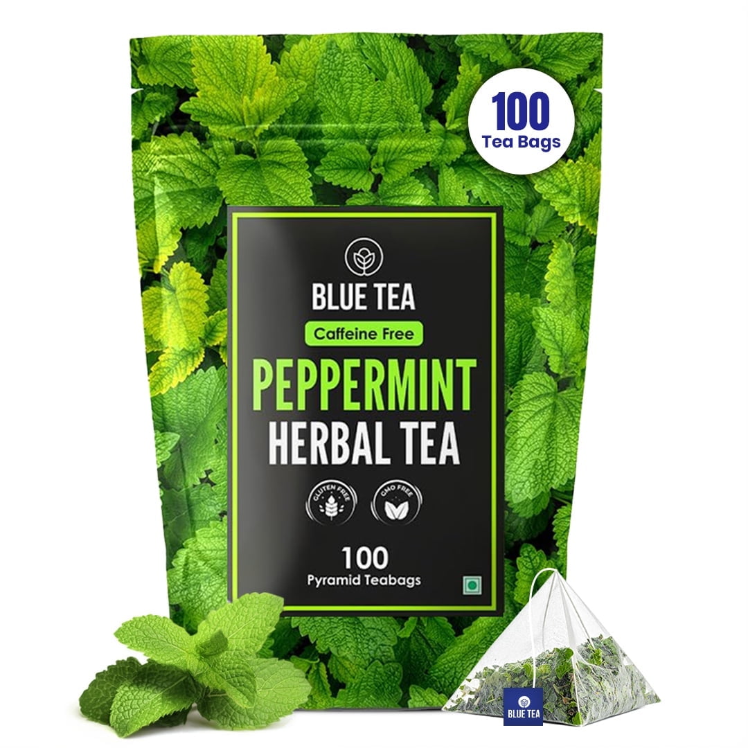 BLUE TEA - Peppermint Tea - 100 Count - Plant Based Tea Bag || SUPPORTS ...
