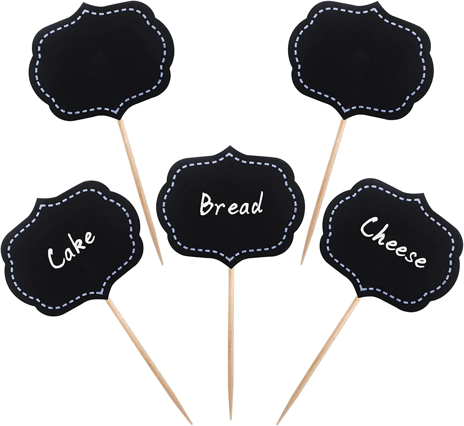 BLUE TOP 50 Pieces Cupcake Picks Blank Toothpick Flags Cake Toppers ...