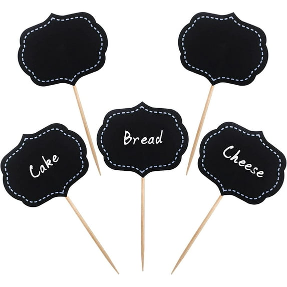 BLUE TOP 50 Pieces Cupcake Picks Blank Toothpick Flags Cake Toppers ...