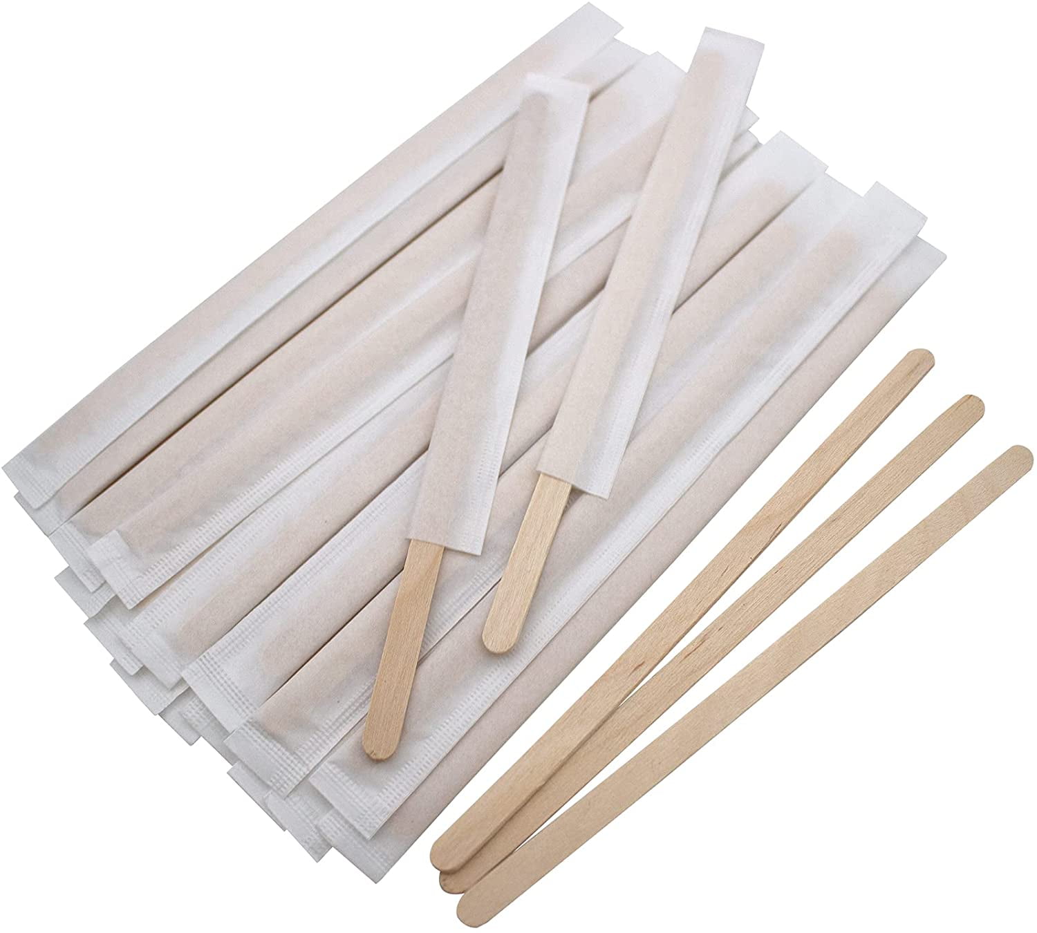 BLUE TOP Individually Paper Wrapped Wooden Coffee Stirrers 4.3 Inch ...