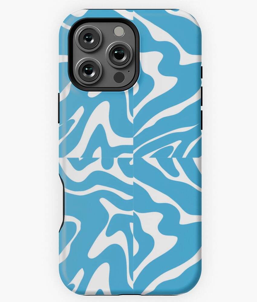 BLUE TOPOGRAPHY Contemporary Art N7091 Phone Case for iPhone 17 16 15 ...