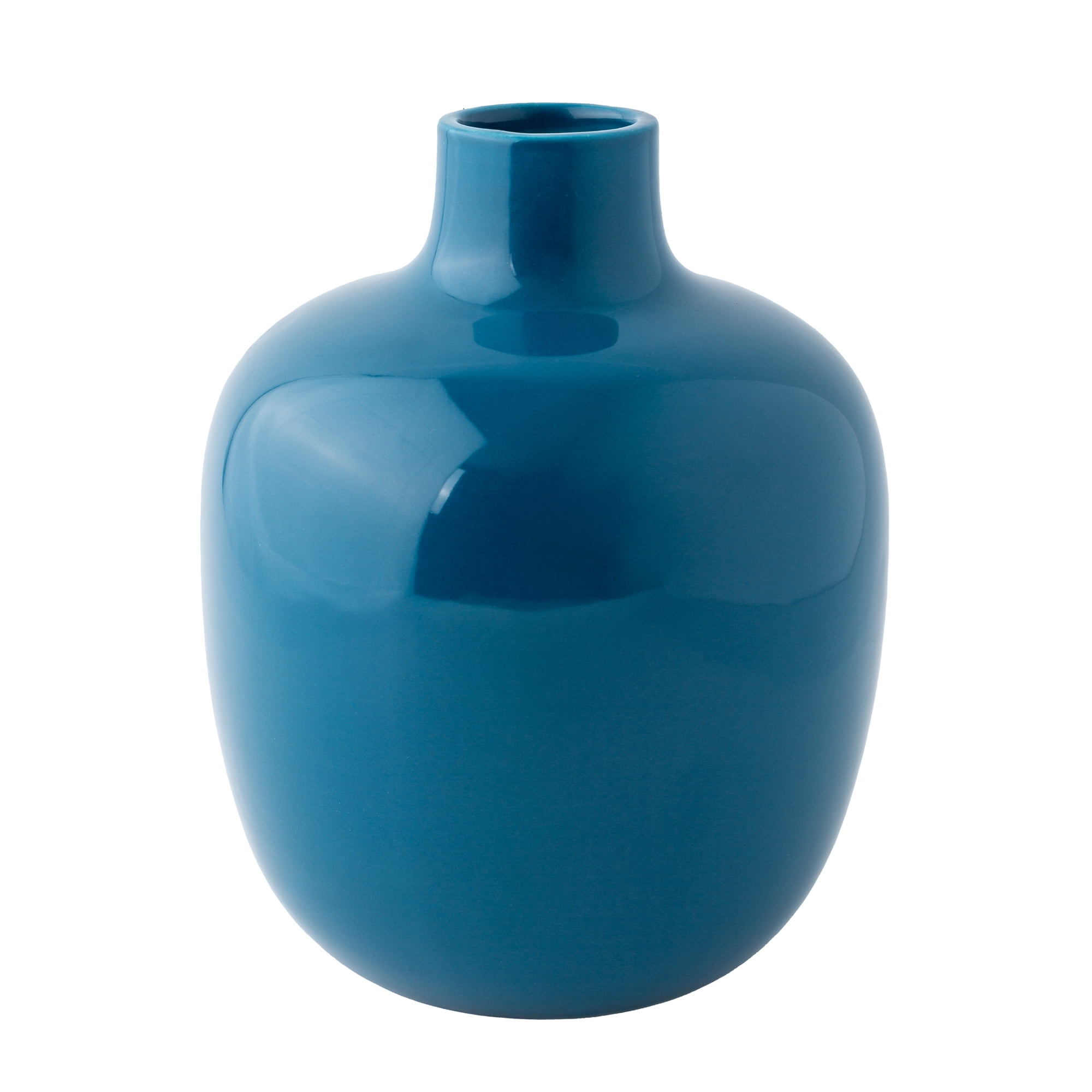 Mainstays 8" Glossy Blue Vase - Walmart Business Supplies