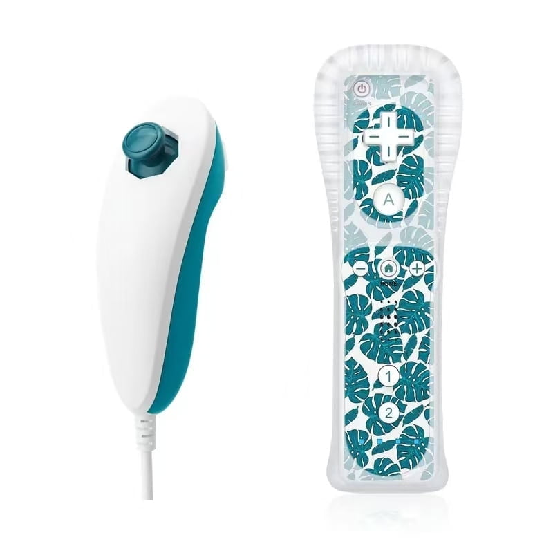 BLUE Wireless Remote Wiimote & Nunchuck Controller Combo Set w/ Strap ...