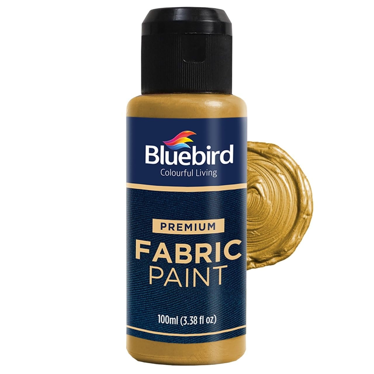 BLUEBIRD Fabric Paint, Light Gold, 3.4 Fl Oz, Permanent Fabric Paints ...