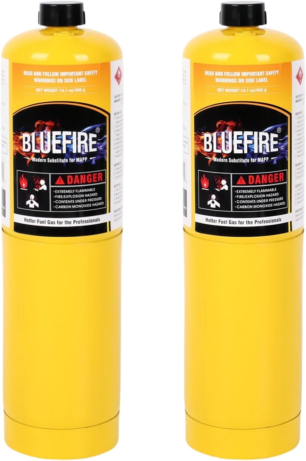 BLUEFIRE 14.1 oz Modern MAPP Gas Cylinder 99.9% High Purity Propylene ...
