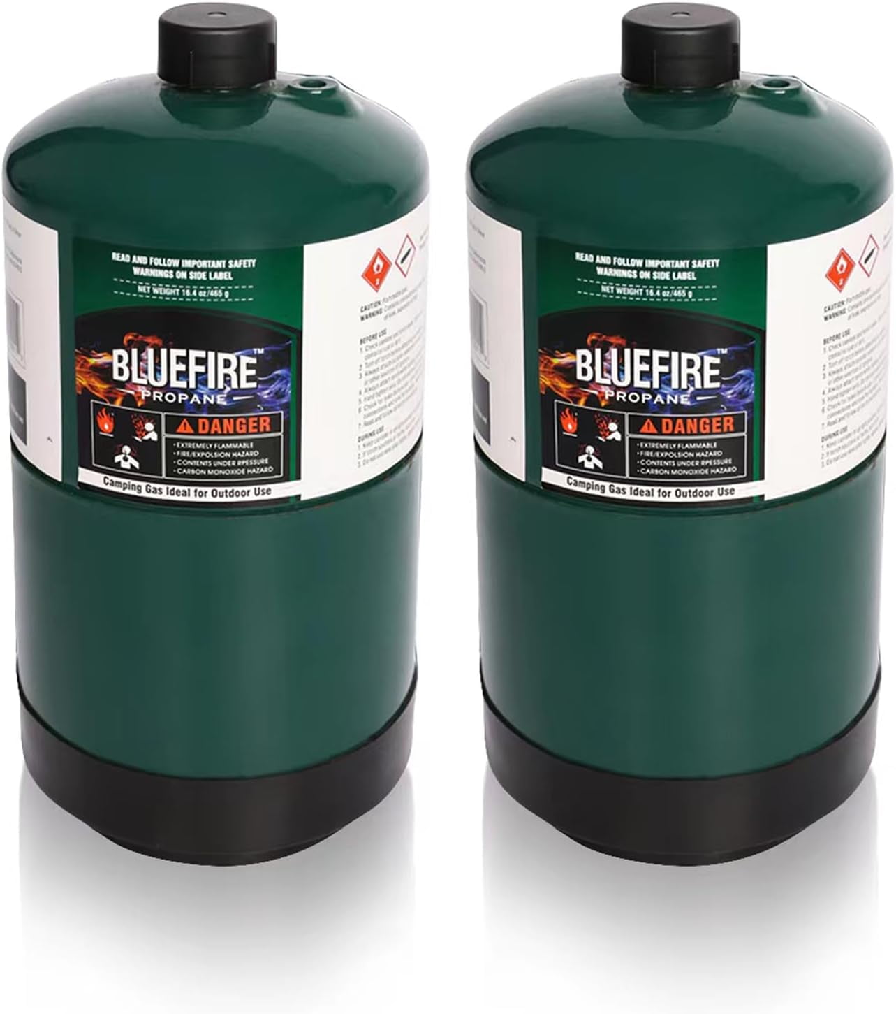 BLUEFIRE(2) 16.4 oz 1Lb Propane tank Replacement Fuel Camping Gas ...