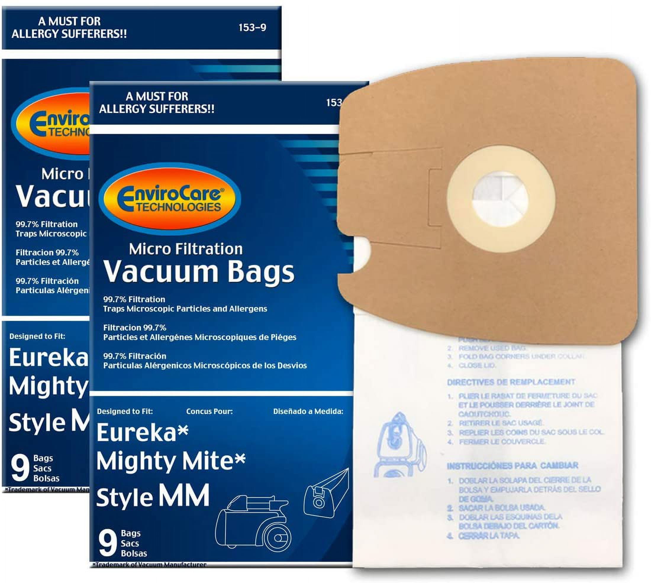 BLUEHOME-US 18-Pack Eureka Style MM Dust Bags - Replaces 60295C, Micro Filtration for Mighty ...