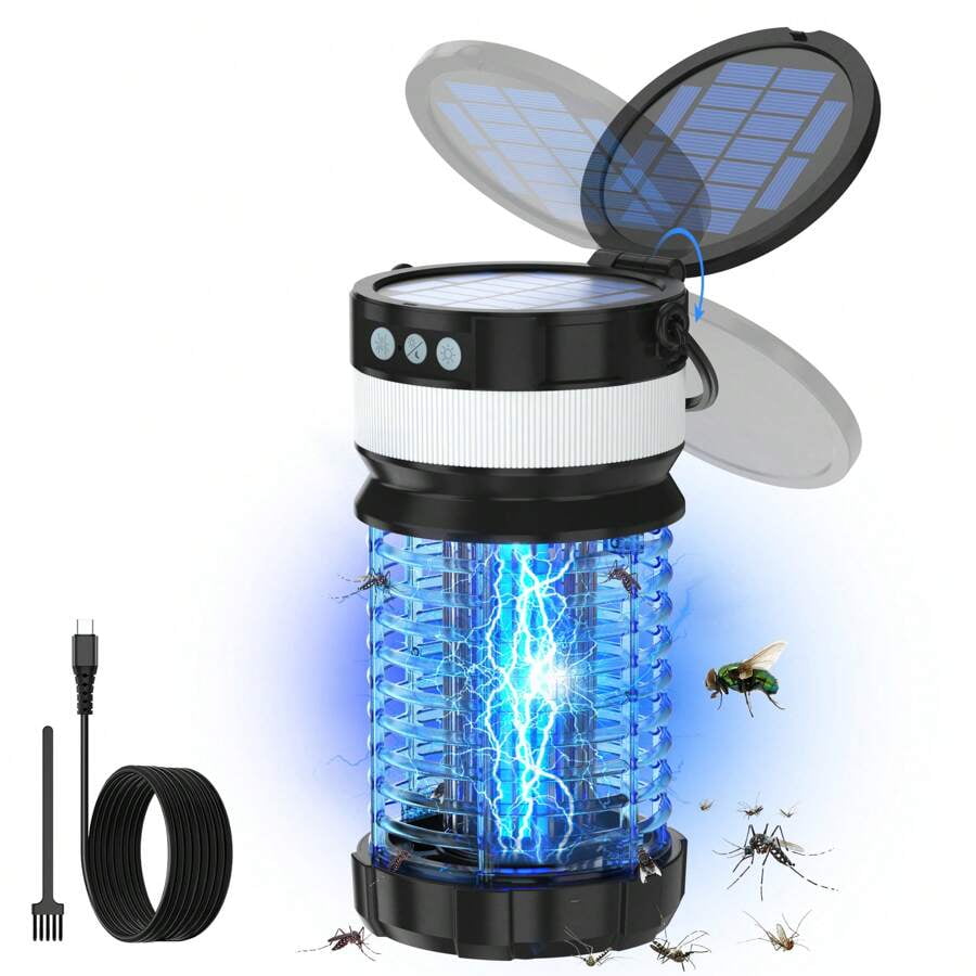 BLUELAGE Bug Zapper, Solar Mosquito Zapper Outdoor & Indoor, Cordless ...