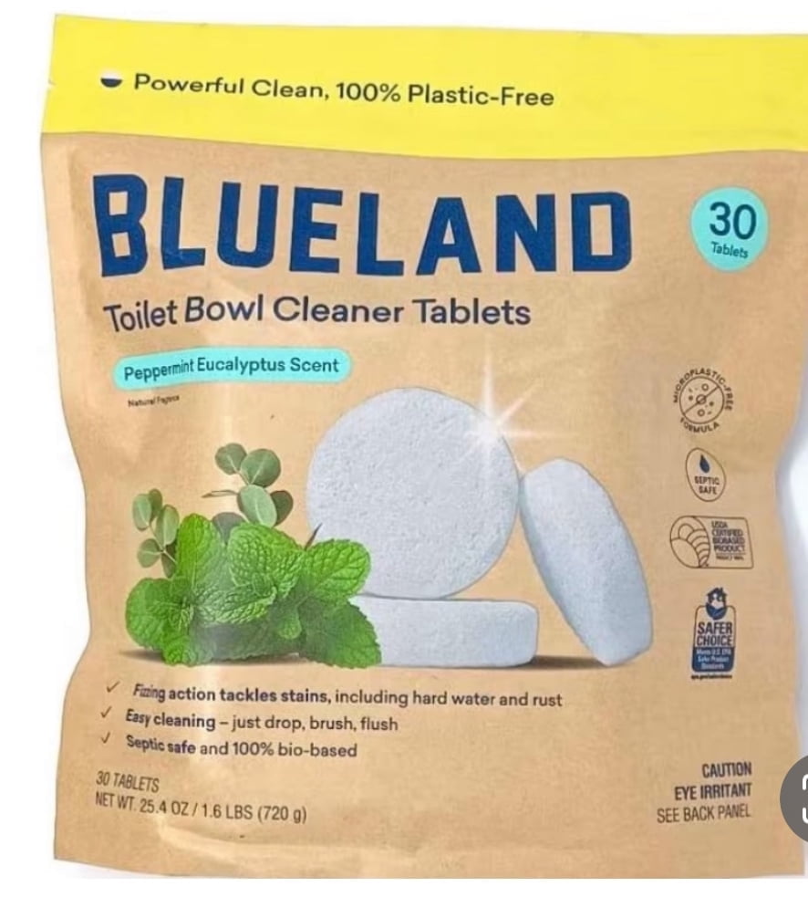Blueland Toilet Bowl Cleaner Tablets, Peppermint Eucalyptus Scent, Bio ...