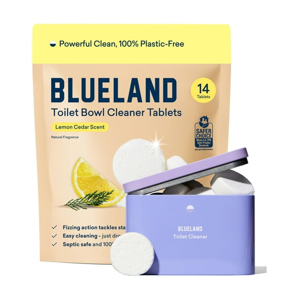 BLUELAND Toilet Bowl Cleaner Tablets, Starter Set, 14 Count with Tin ...